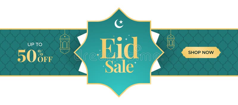Eid Sale Up To 50 Off. Special Ramadan Offer Web Banner Stock Vector ...
