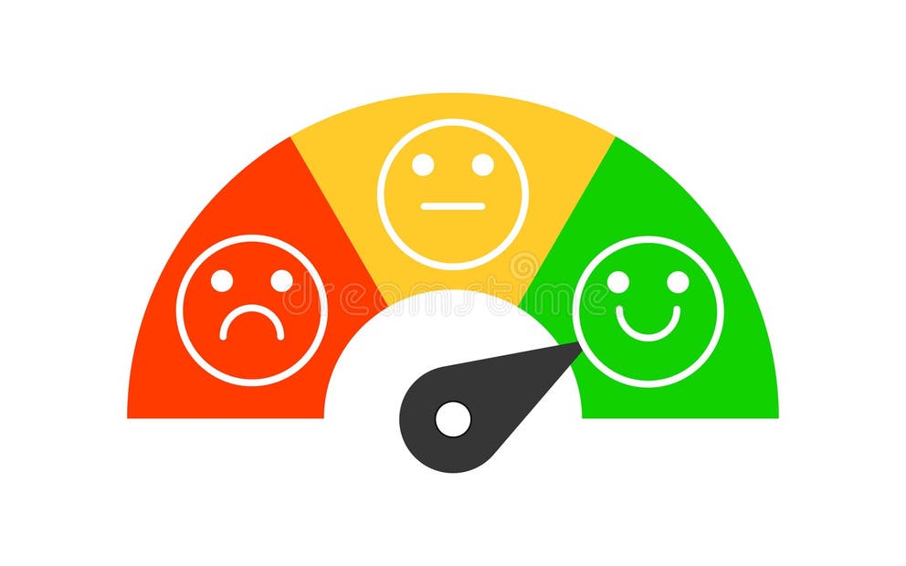Customer Satisfaction Meter. Colorful Feedback Gauge with Happy ...