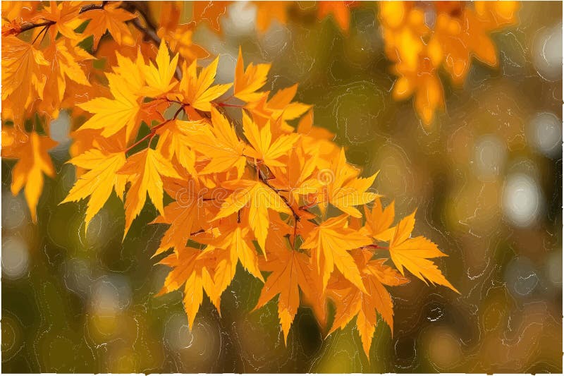 A Cluster of Golden Autumn Century Leaf Vector Stock Vector ...