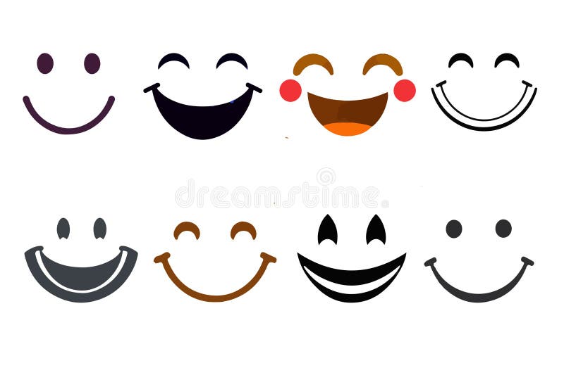 Set or Bundle of Icon of Expression Happiness, Laughing Icon Stock ...