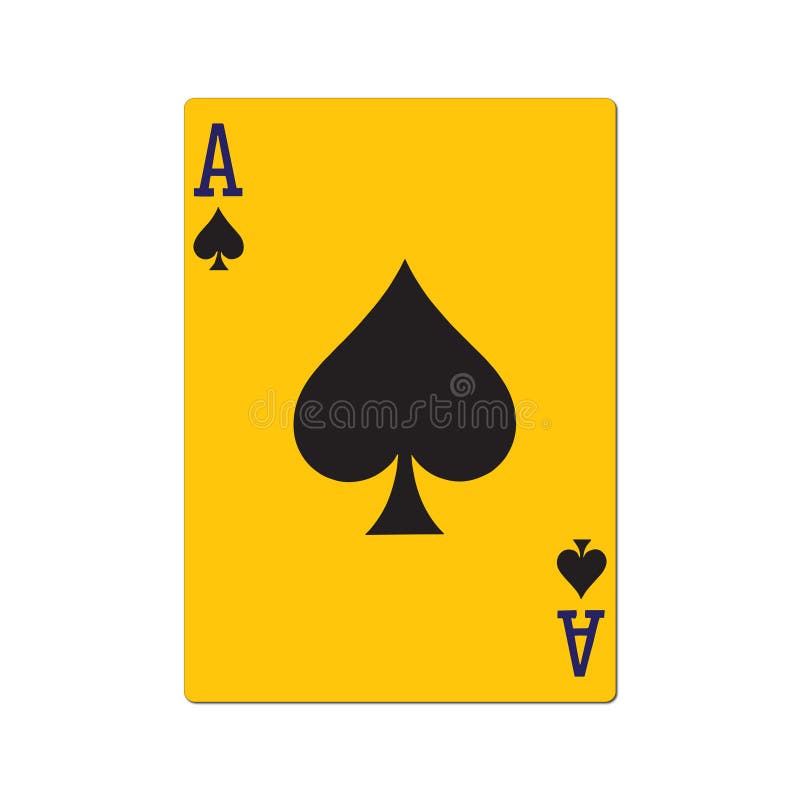 Playing Cards Suits Spades with Yellow Card. Stock Illustration ...