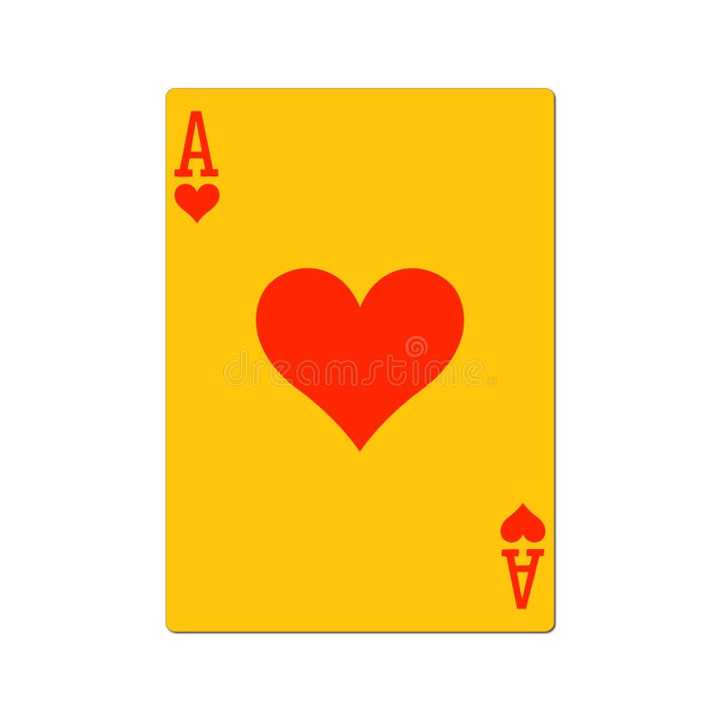 Playing Cards Suits Red Hearts with Yellow Card Stock Illustration ...