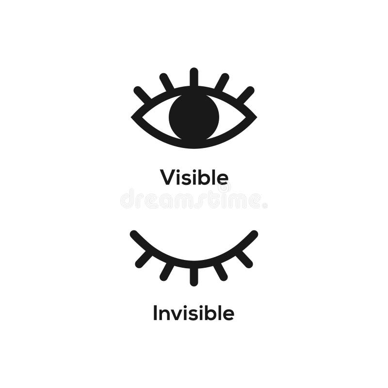 Hidden and View Eye Icon Vector. Seen and Unseen Eye Icon Set Stock ...