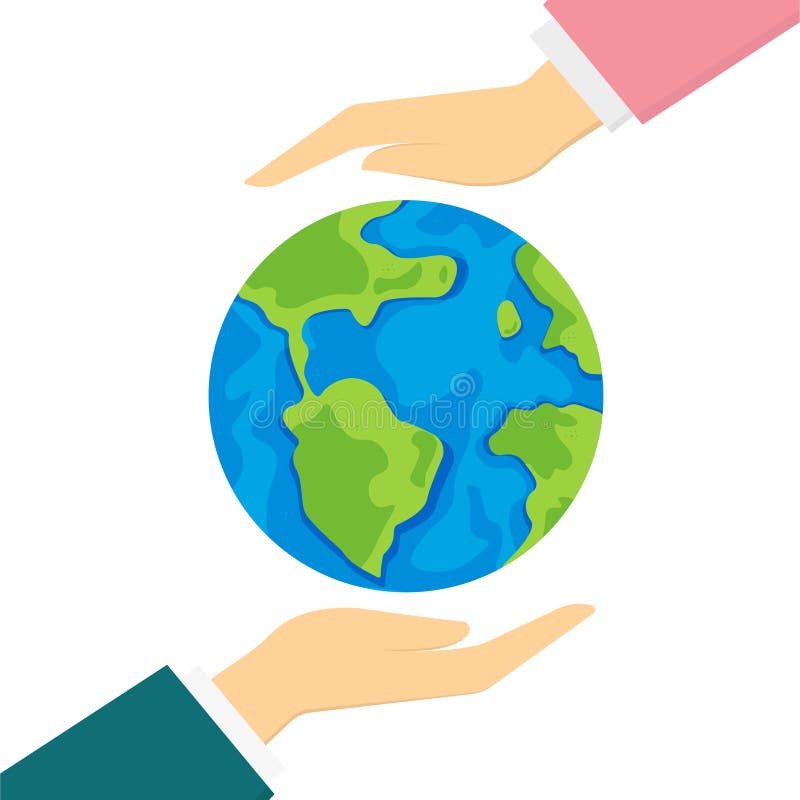 Happy Earth Day. Hands Hold, Protect the Earth, Globes Stock Vector ...