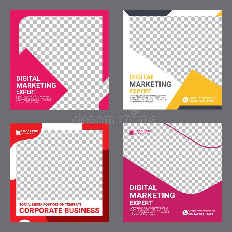 Social Media Post Design Bundles for Digital Marketing Stock Vector ...