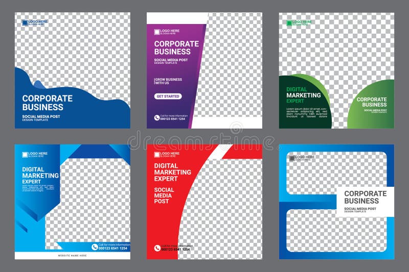 Social Media Post Design Packs for Digital Marketers Stock Image ...