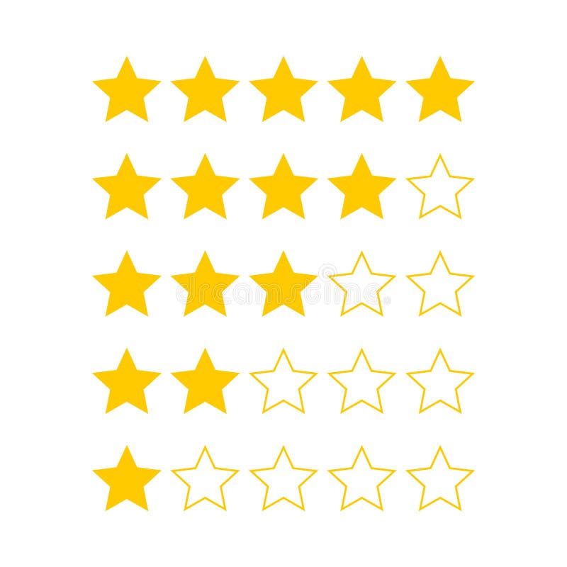 Rating Stars Set. Set of Star Rating Symbols. Stars Quality Rating Icon ...