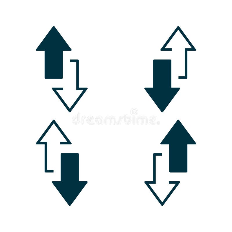 Up and Down Arrow Icon Set. Upload and Download Arrow Icon Stock Vector ...