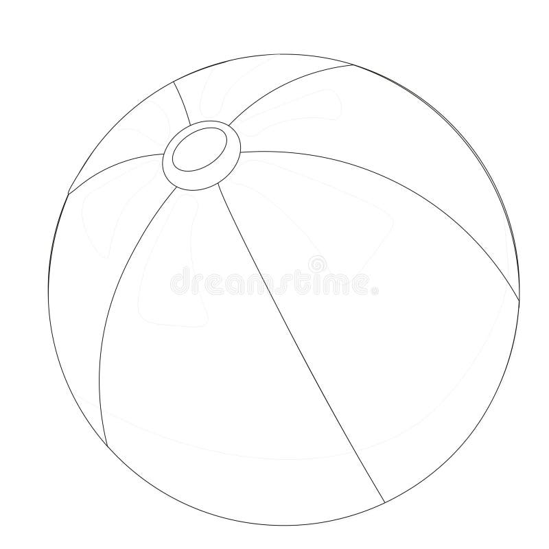 Ball Line Drawing Vector Illustration Stock Vector - Illustration of ...