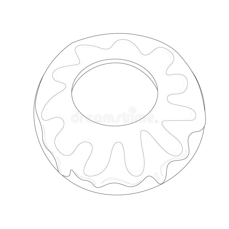 Doughnut Line Drawing Vector Illustration Stock Vector - Illustration ...