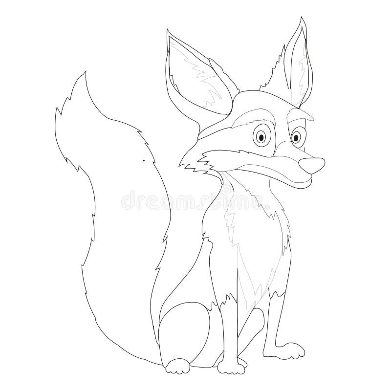 Fox Line Drawing Vector Illustration Stock Vector - Illustration of ...