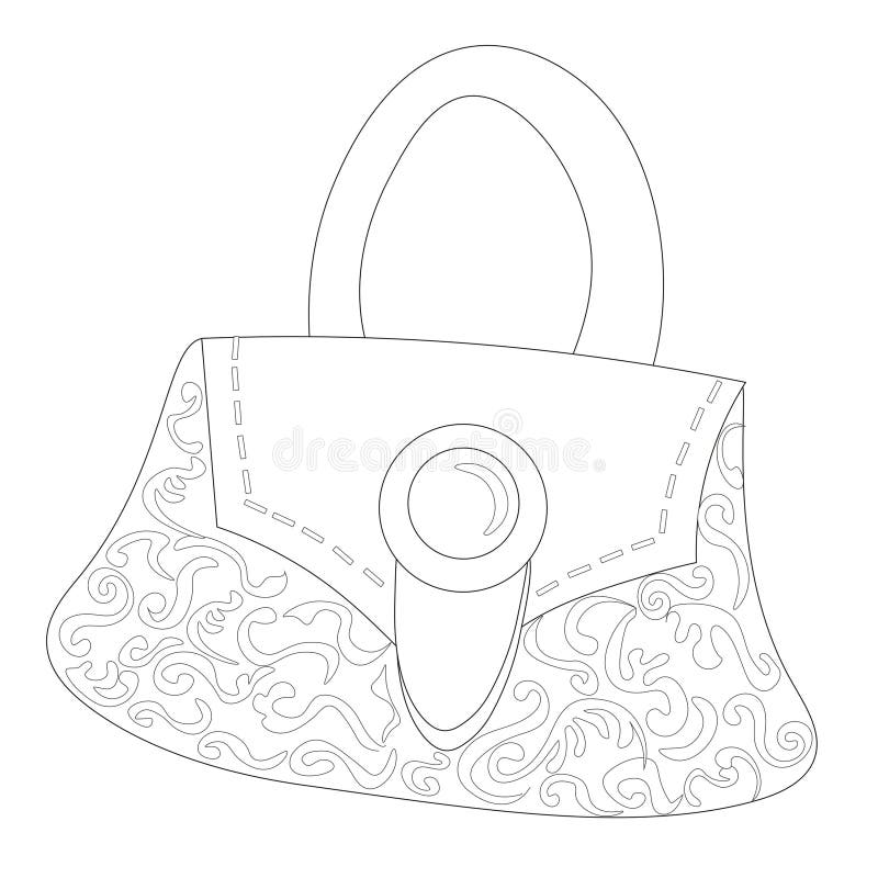 Handbag Line Drawing Illustration Stock Vector - Illustration of flash ...