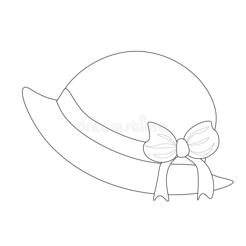 Hat Line Drawing Vector Illustration Stock Vector - Illustration of ...