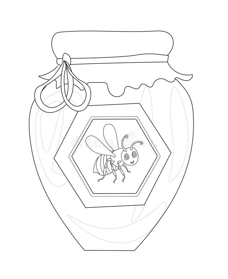 Honey Line Drawing Vector Illustration Stock Illustration ...