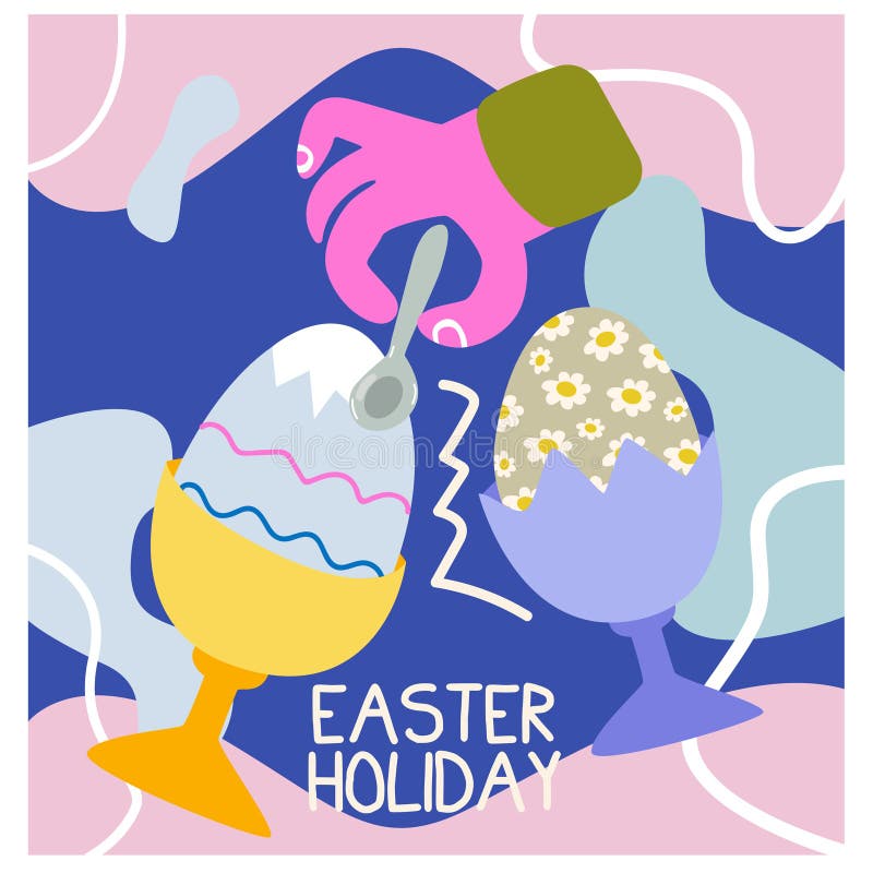 Attributes of the Easter Holiday. Easter Abstract Poster in Modern ...