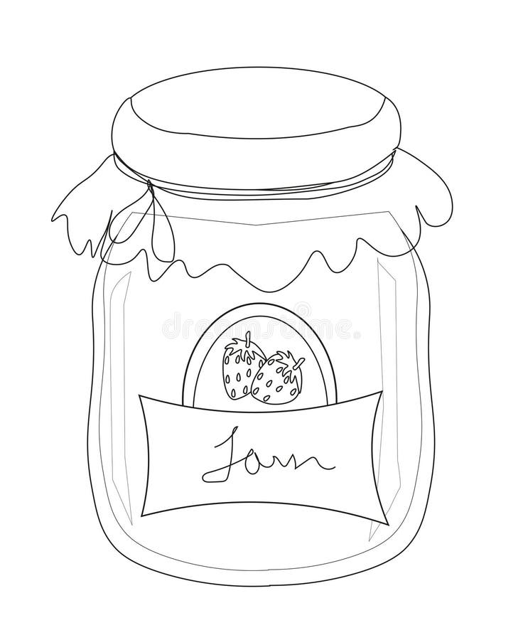 Strawberry Jam Jar Vector Illustration Clipart Stock Vector ...