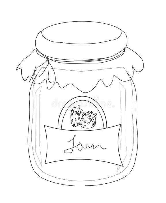 Strawberry Jam Jar Vector Illustration Clipart Stock Vector ...