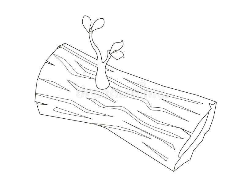 Log Line Drawing Vector Illustration Stock Vector - Illustration of ...