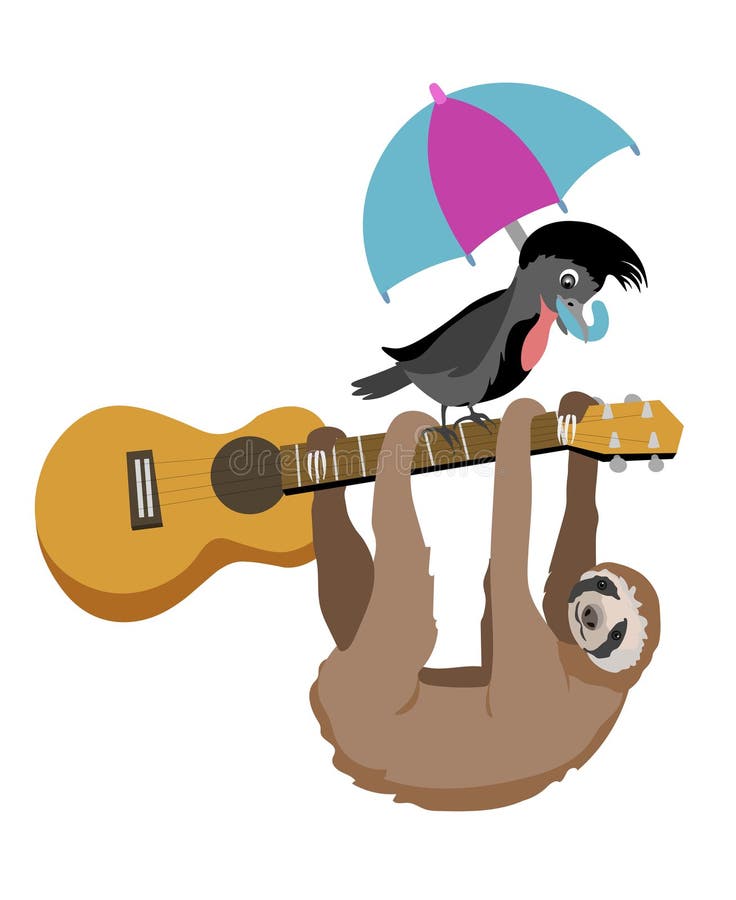 U is for Unau Vector Illustration Clipart Stock Illustration ...