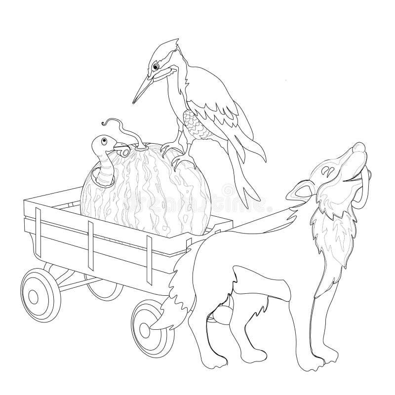 W is for Wolf Line Drawing Illustration Clipart Stock Illustration ...