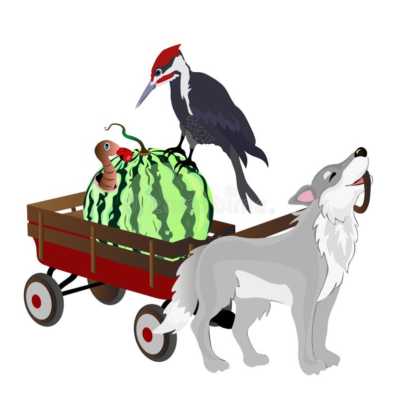 W is for Wolf Vector Illustration Clipart Stock Illustration ...