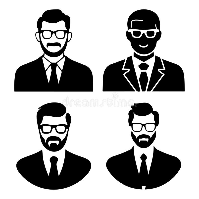 Business Man Profile Icon Symbol Sticker Silhouette Vector Stock Vector ...