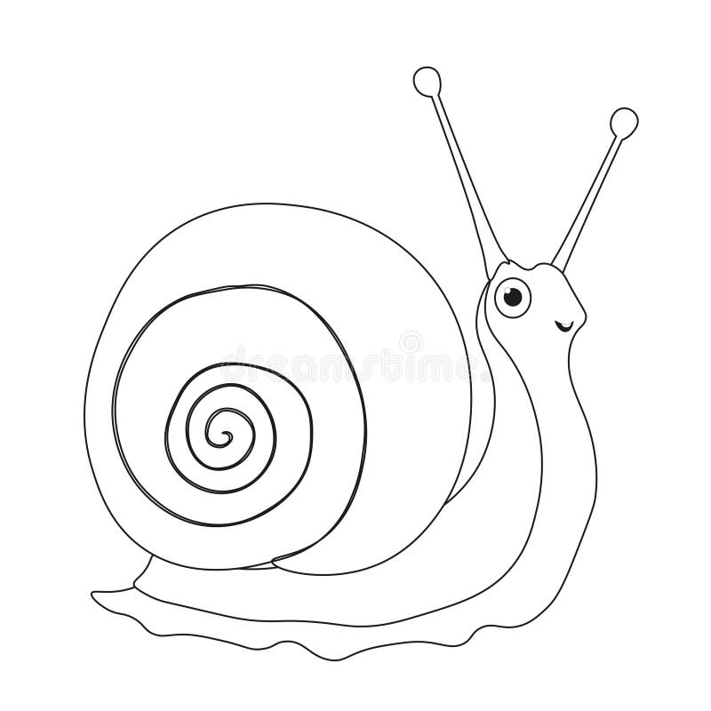 Snail Line Drawing Vector Illustration Stock Vector - Illustration of ...