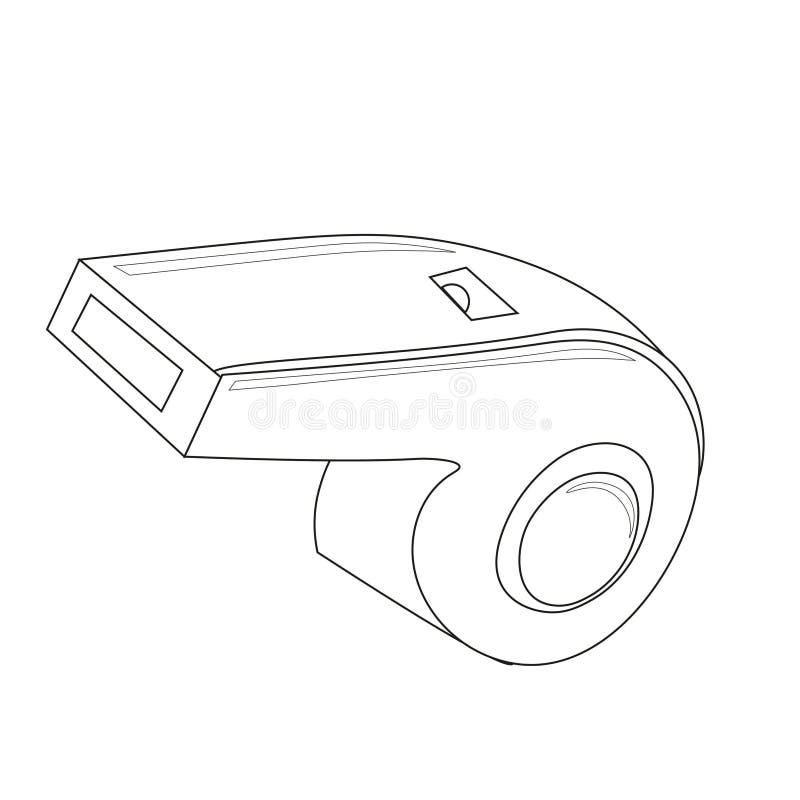 Whistle Sketch Outline Vector Illustration Stock Illustration ...