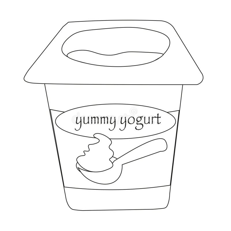 Yogurt Outline Sketch Vector Illustration Stock Illustration ...
