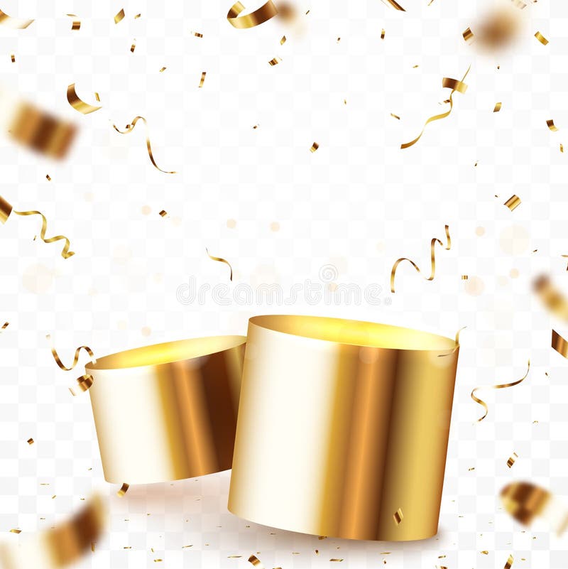 Winner Podium with Gold Confetti Celebration on Transparent Background ...