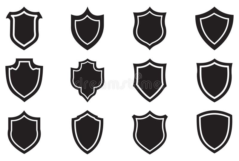 Shield Silhouette Icon Set and Shield Silhouette, Shield, Shield Logo ...