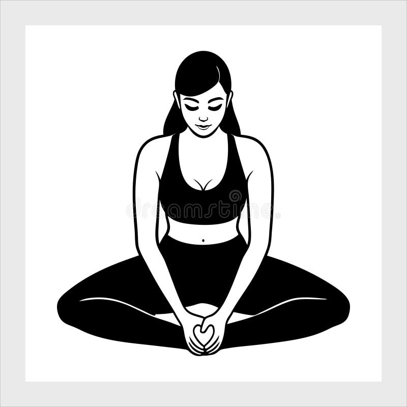 A Young Lady Doing a Simple Yoga Vector Illustration. Stock Vector ...