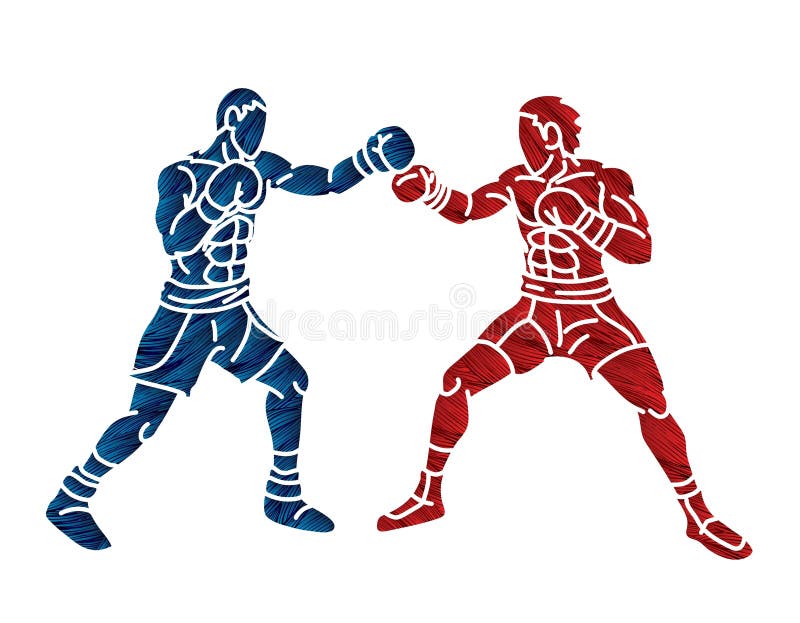 Two Boxers are Fighting Boxing Sport Kickboxing Action Muay Thai ...