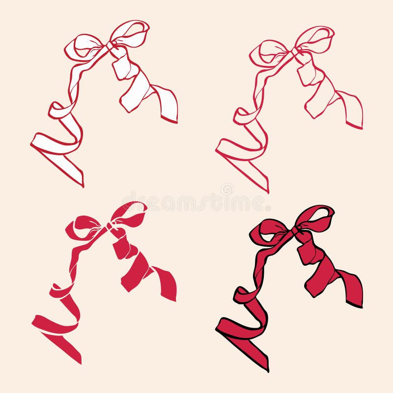 Elegant Flowing Ribbon Set – Coquette Aesthetic Bow Collection Stock ...