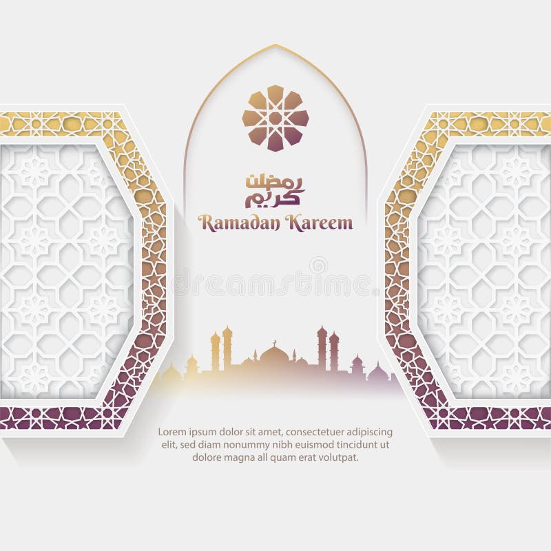 Islamic Greetings Card Design with Luxury Islamic Decorative Ornament ...