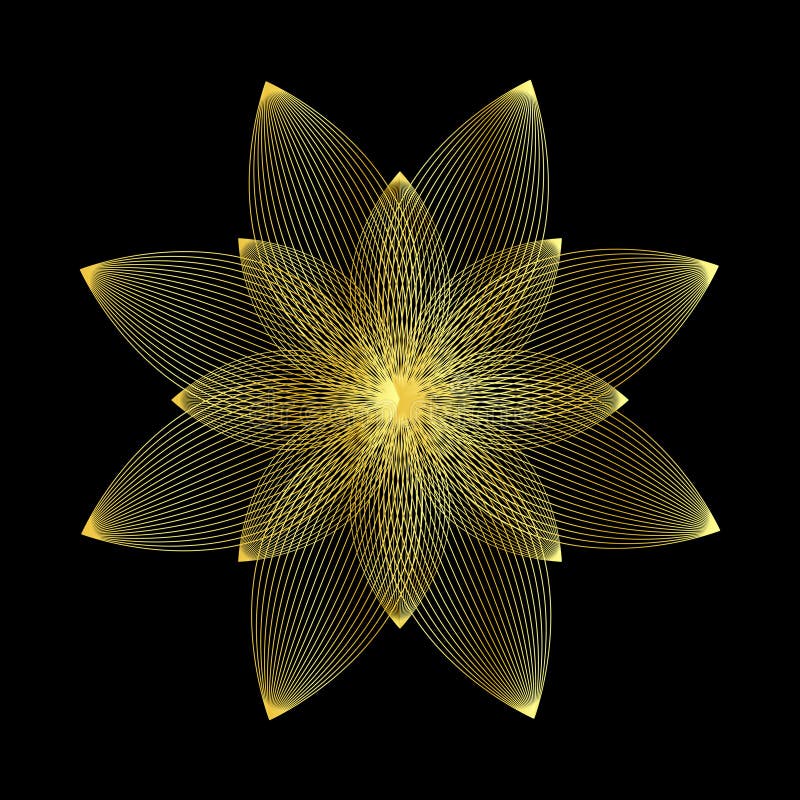 Golden Flower Flower Abstract Art Graphic Vector Stock Vector ...
