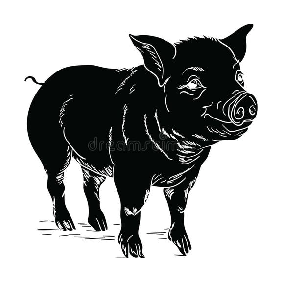 Pig hand drawing vector stock vector. Illustration of marine - 362921465