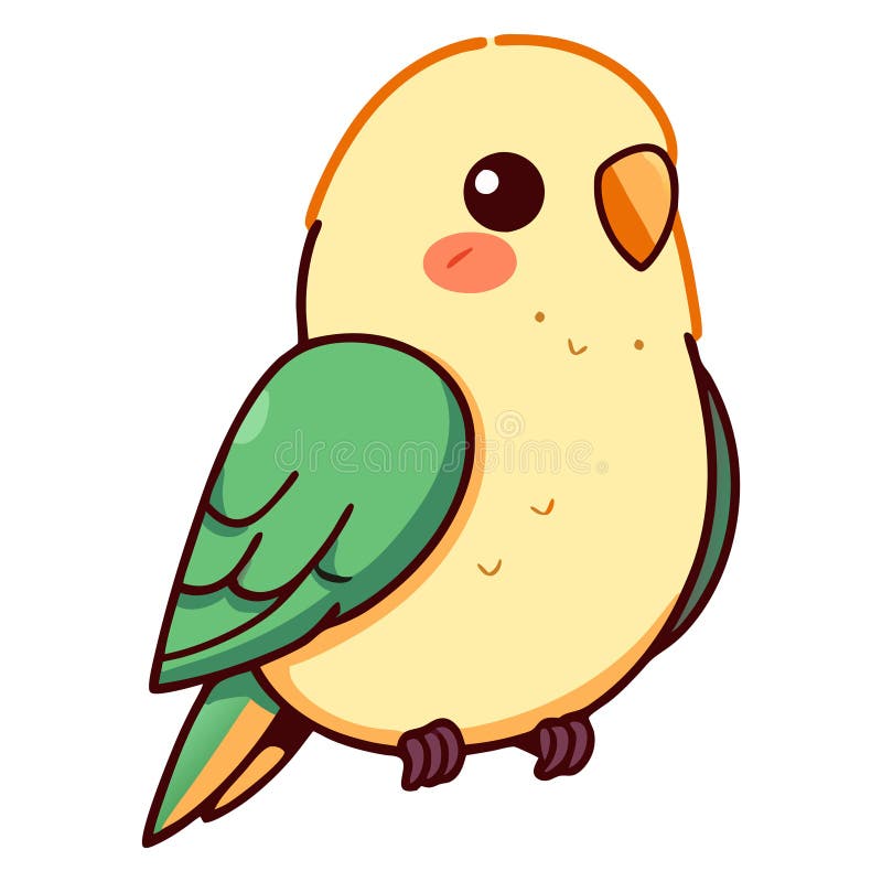 A Colorful Cartoon Bird with Striking Green and Yellow Plumage ...
