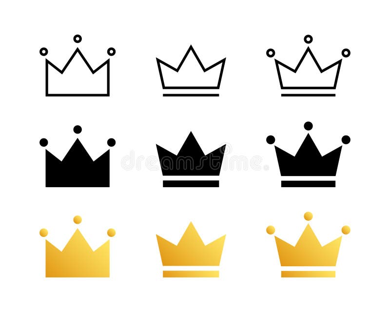 Crown Icon Set. Royal Luxury Symbols. Royal, Premium Membership Icons ...