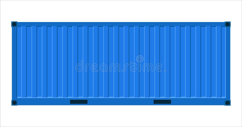 Blue Container for Cargo Transportation on a White Background. Stock ...