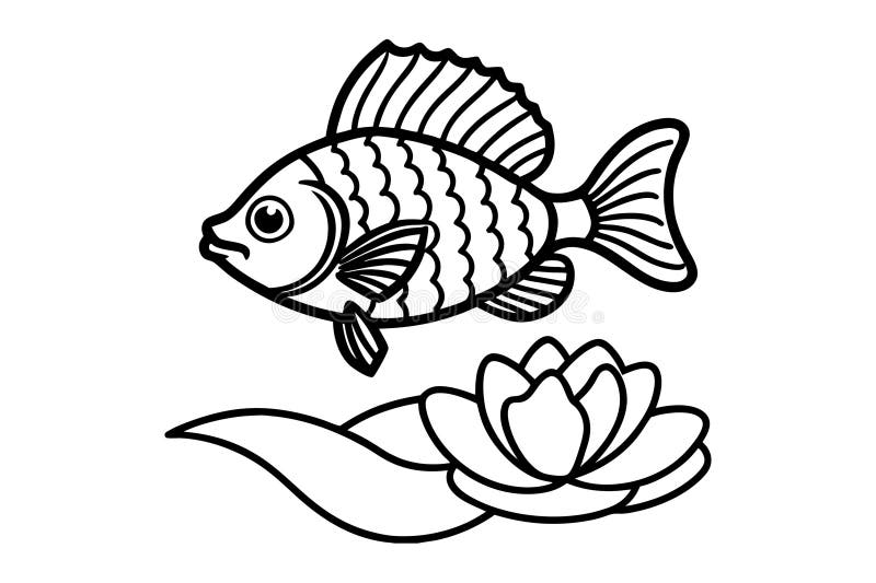 Bluegill a Popular Panfish in American Lakes Stock Vector ...