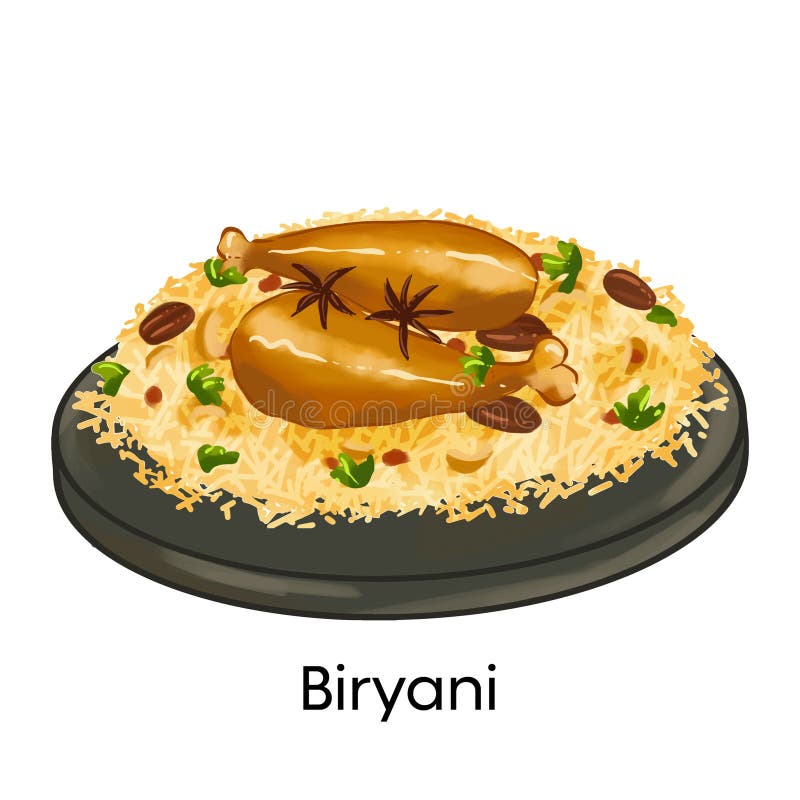 Indian Food Art Authentic Indian Cuisine Illustration Stock Vector ...