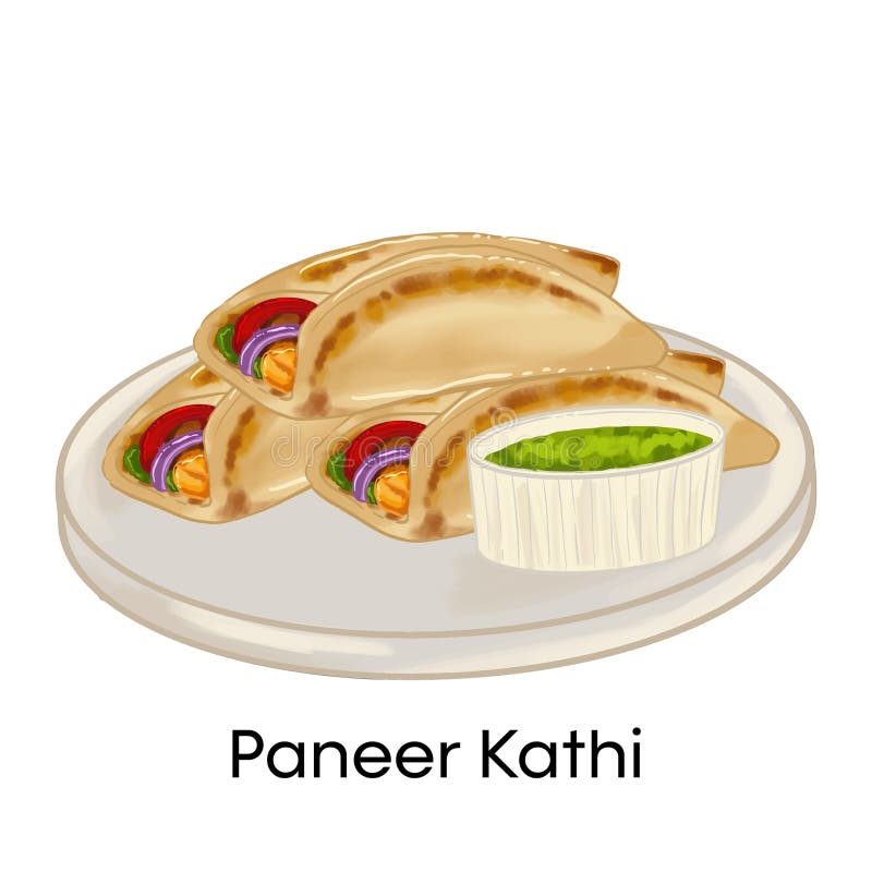 Indian Food Art Authentic Indian Cuisine Illustration Stock Vector ...