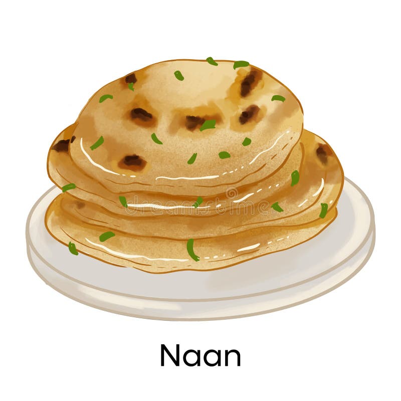 Indian Food Art Authentic Indian Cuisine Illustration Stock ...