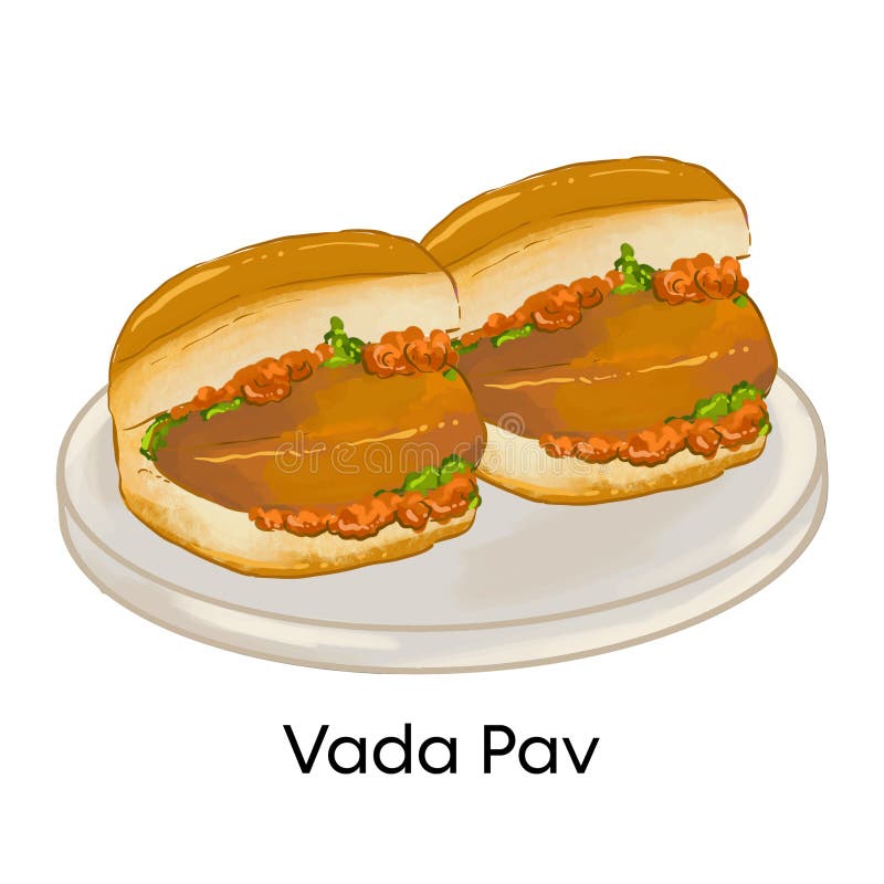 Indian Food Art Authentic Indian Cuisine Illustration Stock ...