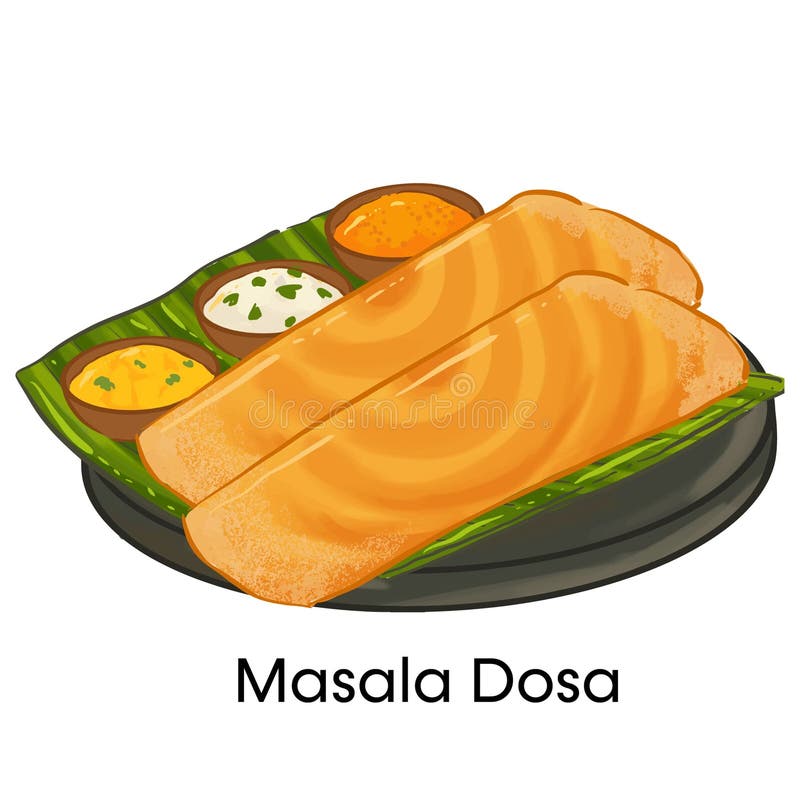 Indian Food Art Authentic Indian Cuisine Illustration Stock ...