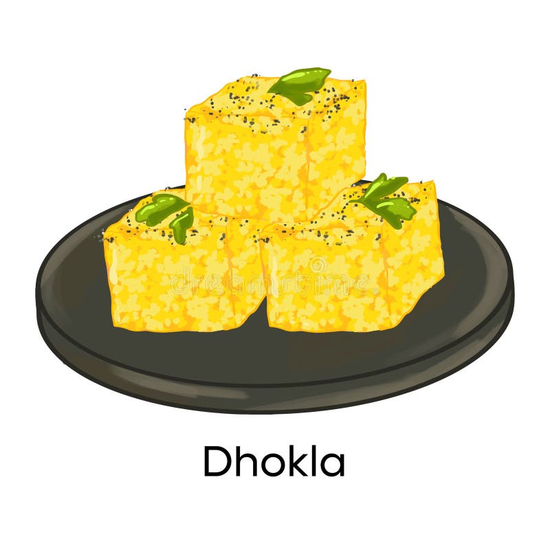 Indian Food Art Authentic Indian Cuisine Illustration Stock ...