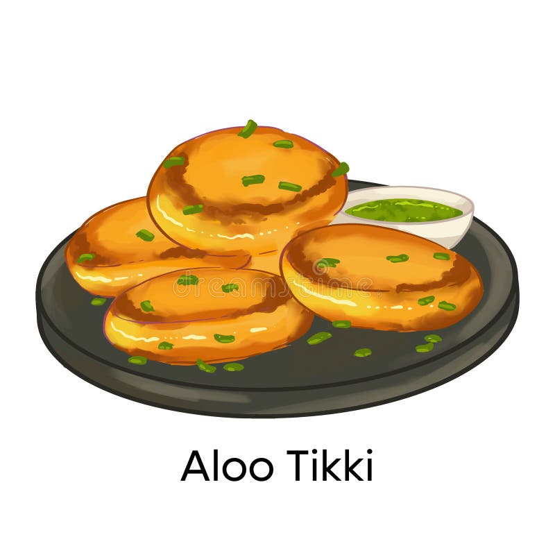 Indian Food Art Authentic Indian Cuisine Illustration Stock ...