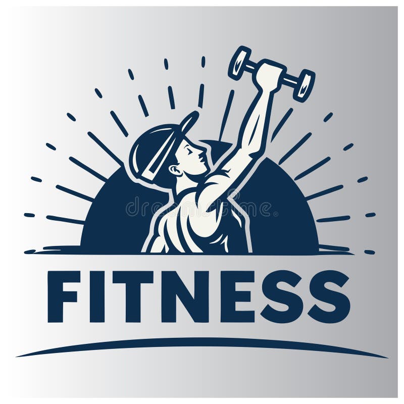 A Fitness Logo Showcasing a Man with a Barbell, Embodying Strength ...