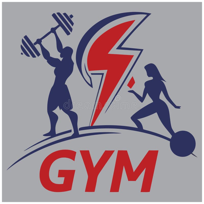 A Gym Logo Depicting a Man and Woman, Illustrating Teamwork and Fitness ...